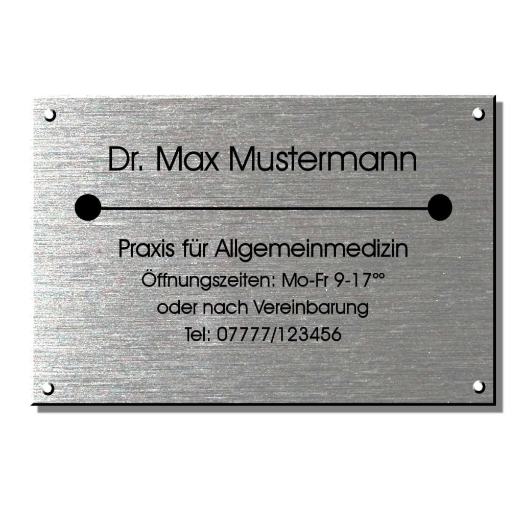 Praxisschilder, Arztschild mit dem Schilder Konfigurator selber gestalten